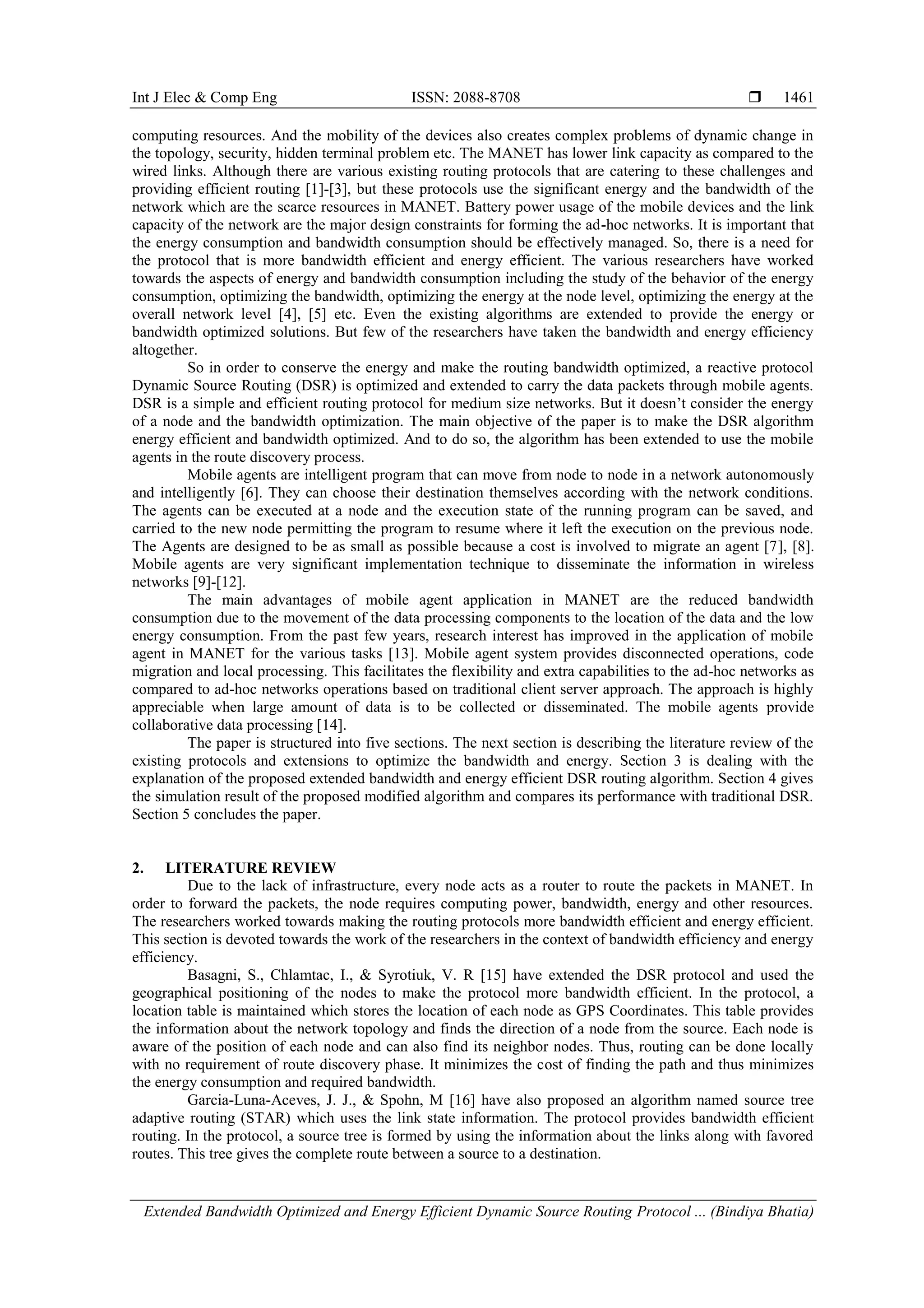 Extended Bandwidth Optimized And Energy Efficient Dynamic Source Routing Protocol In Mobile Ad