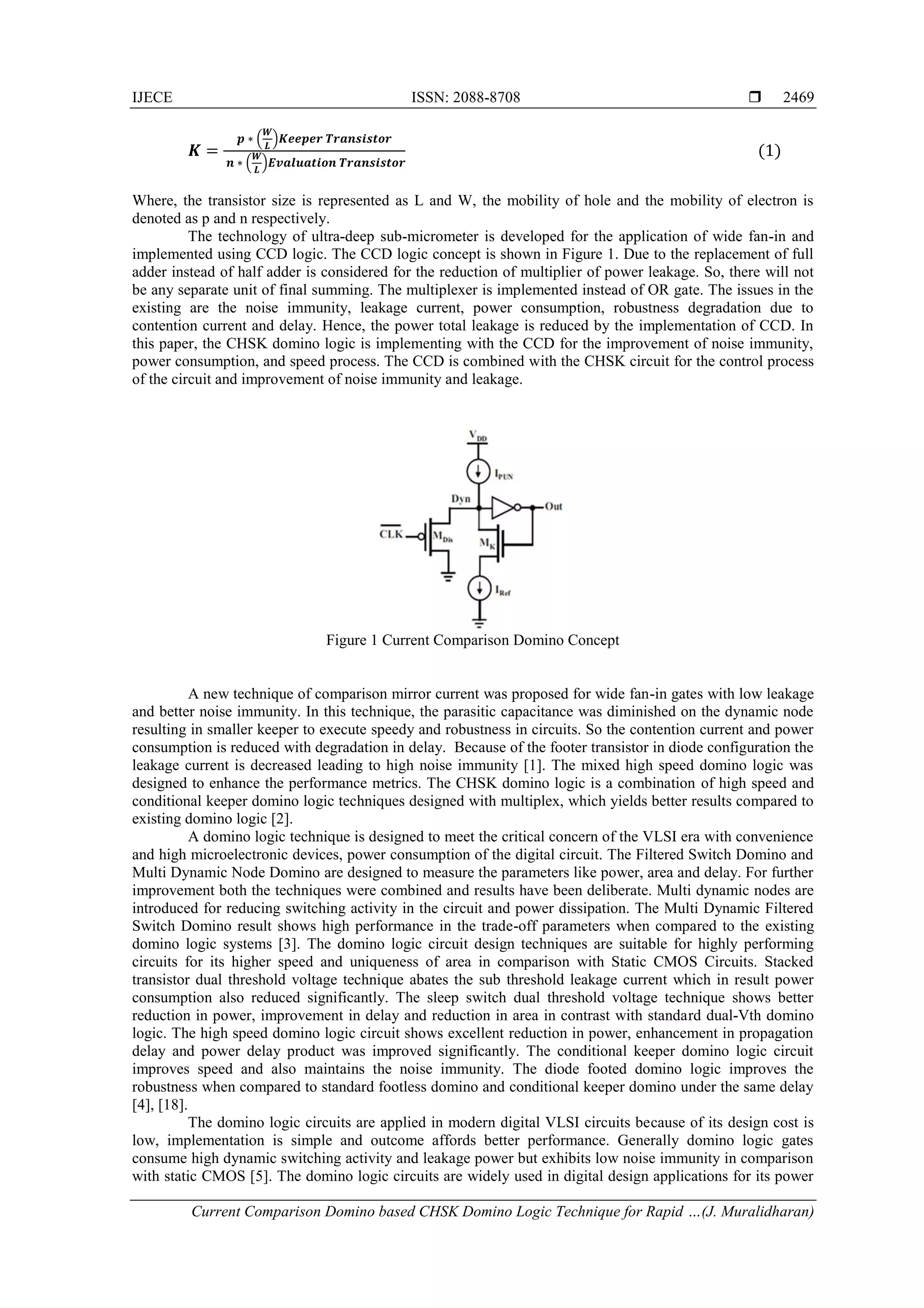 Current Comparison Domino based CHSK Domino Logic Technique for Rapid Progression and Low Power ...