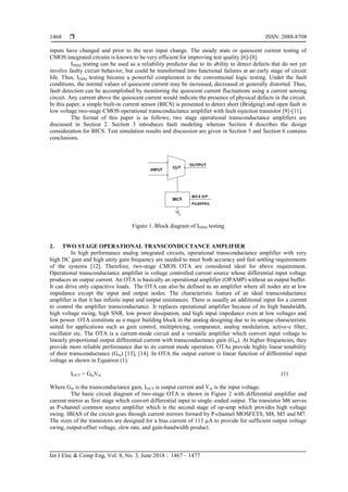 I DDQ Testing of Low Voltage CMOS Operational Transconductance ...