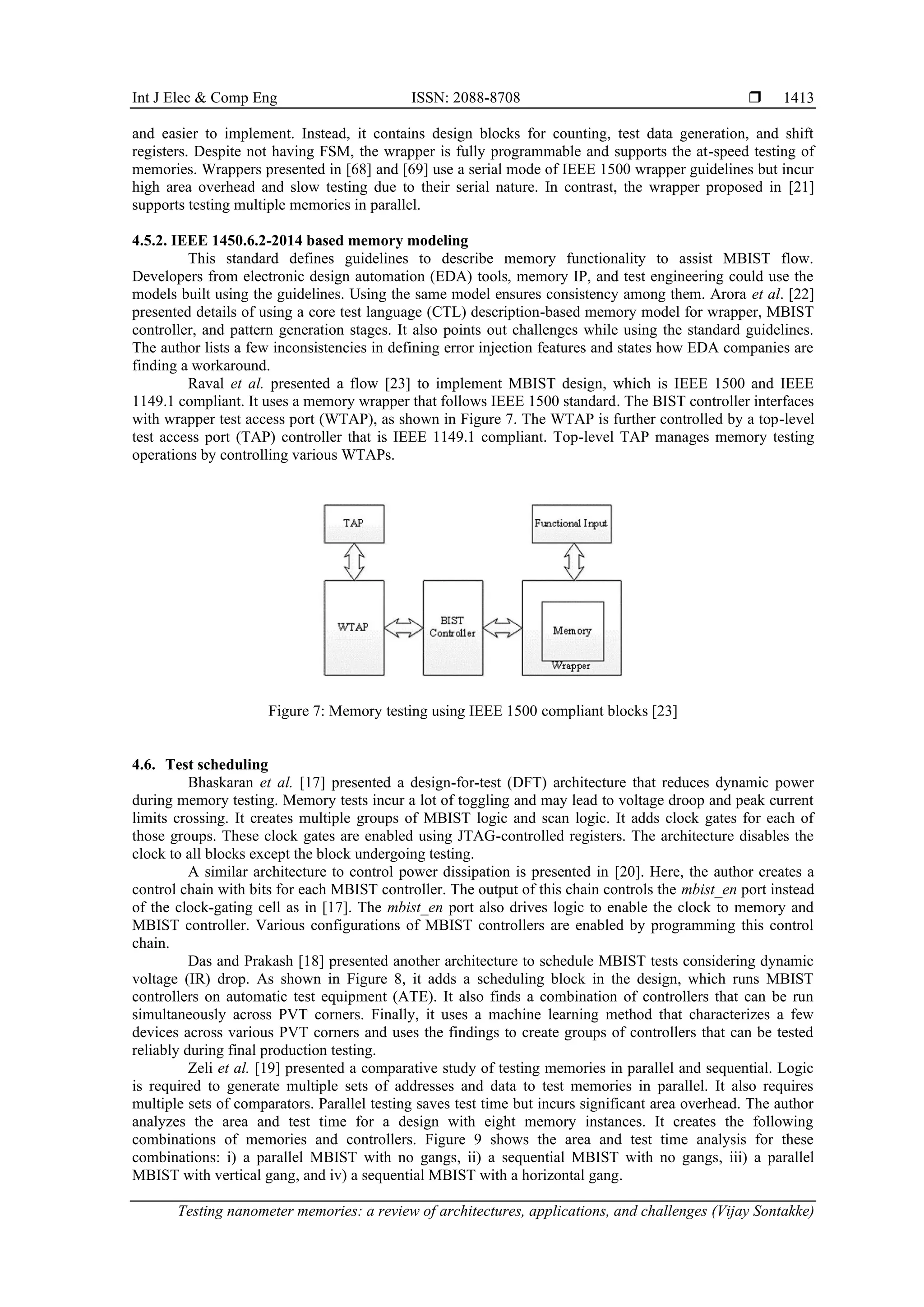 Testing nanometer memories: a review of architectures, applications ...