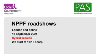 NPPF Roadshow 2024 In-Person Presentation | PPTX