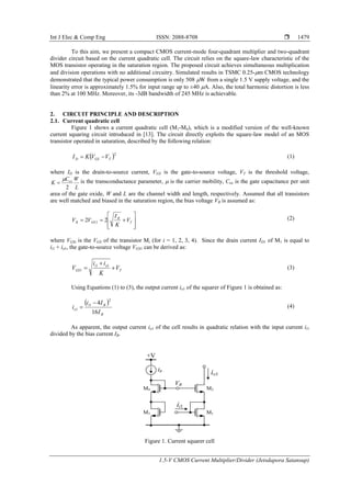 1.5-V CMOS Current Multiplier/Divider | PDF