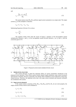 1.5-V CMOS Current Multiplier/Divider | PDF