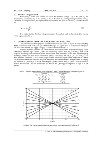 1.5-V CMOS Current Multiplier/Divider | PDF