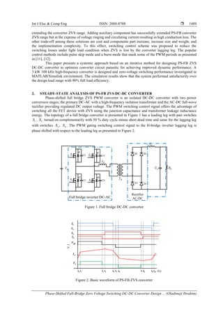 Phase-Shifted Full-Bridge Zero Voltage Switching DC-DC Converter Design with MATLAB/Simulink ...