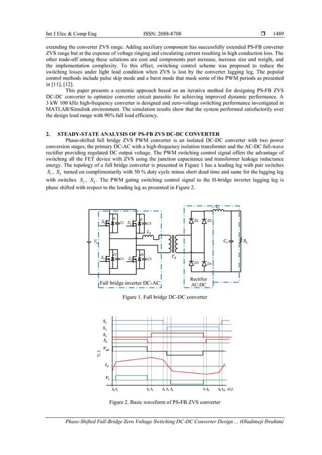 Phase-Shifted Full-Bridge Zero Voltage Switching DC-DC Converter Design with MATLAB/Simulink ...