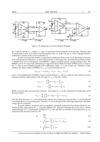 A New Instrumentation Ampliﬁer Architecture Based on Differential ...