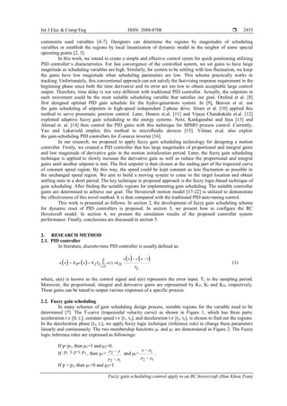 Fuzzy gain scheduling control apply to an RC Hovercraft | PDF
