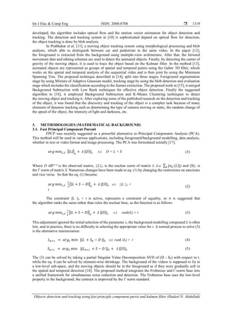 Objects detection and tracking using fast principle component purist and kalman filter | PDF
