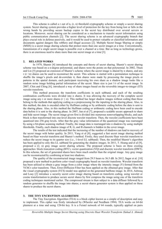 Reversible Multiple Image Secret Sharing using Discrete Haar Wavelet Transform | PDF