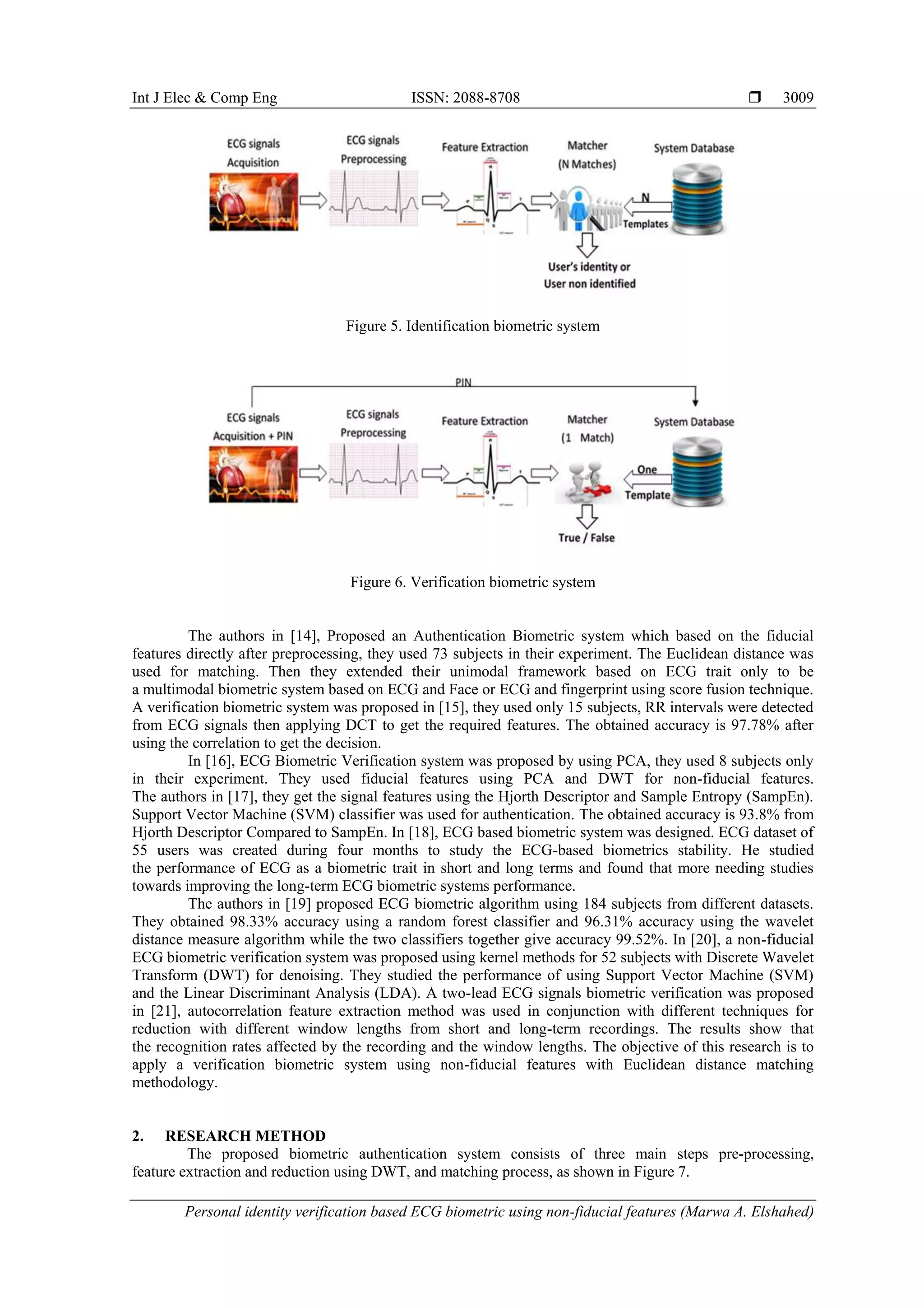 Personal identity verification based ECG biometric using non-fiducial features | PDF