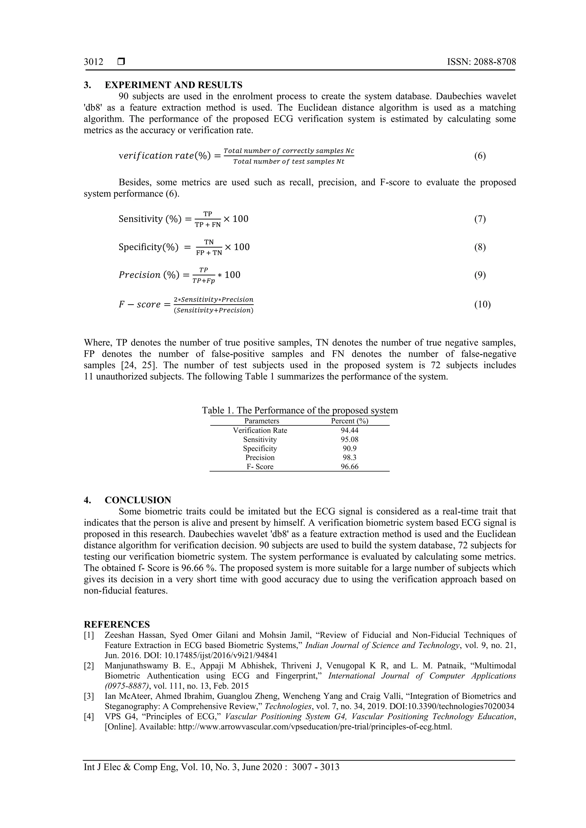 Personal Identity Verification Based Ecg Biometric Using Non Fiducial Features Pdf