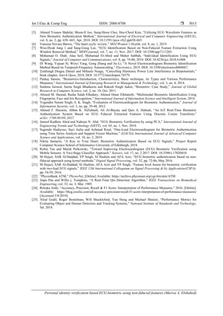 Personal identity verification based ECG biometric using non-fiducial features | PDF