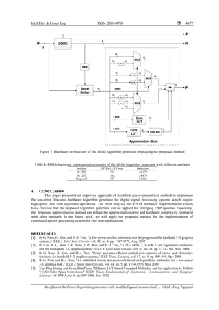 An efficient hardware logarithm generator with modified quasi-symmetrical approach for digital ...