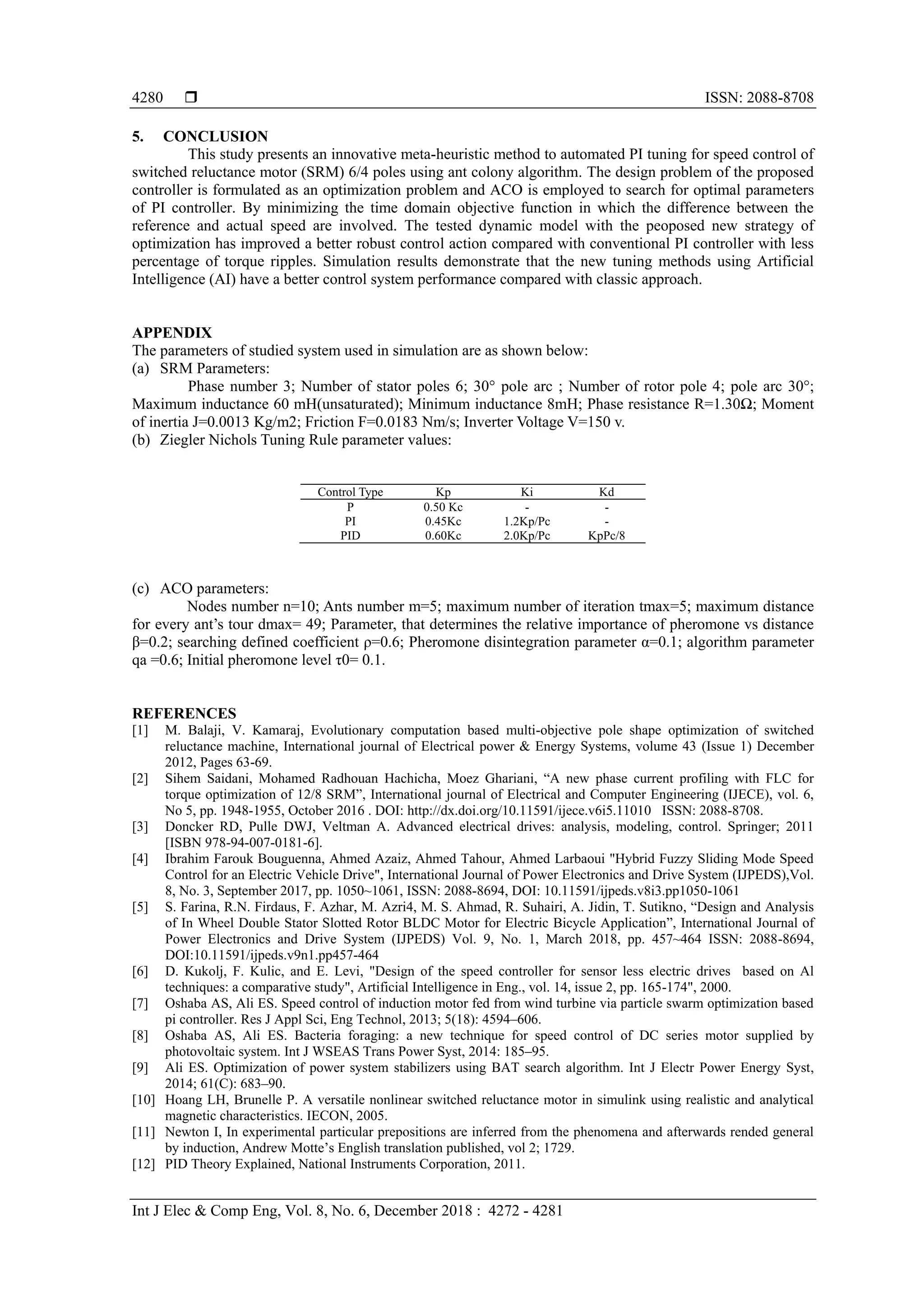 A Novel Technique For Tuning Pi Controller In Switched Reluctance Motor Drive For Transportation