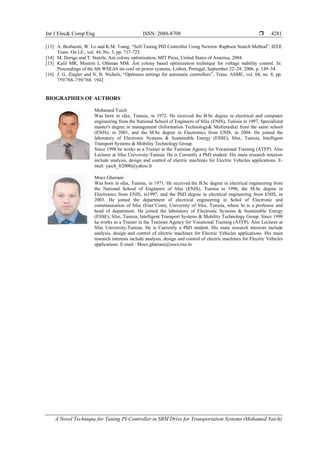 A Novel Technique for Tuning PI-controller in Switched Reluctance Motor Drive for Transportation ...