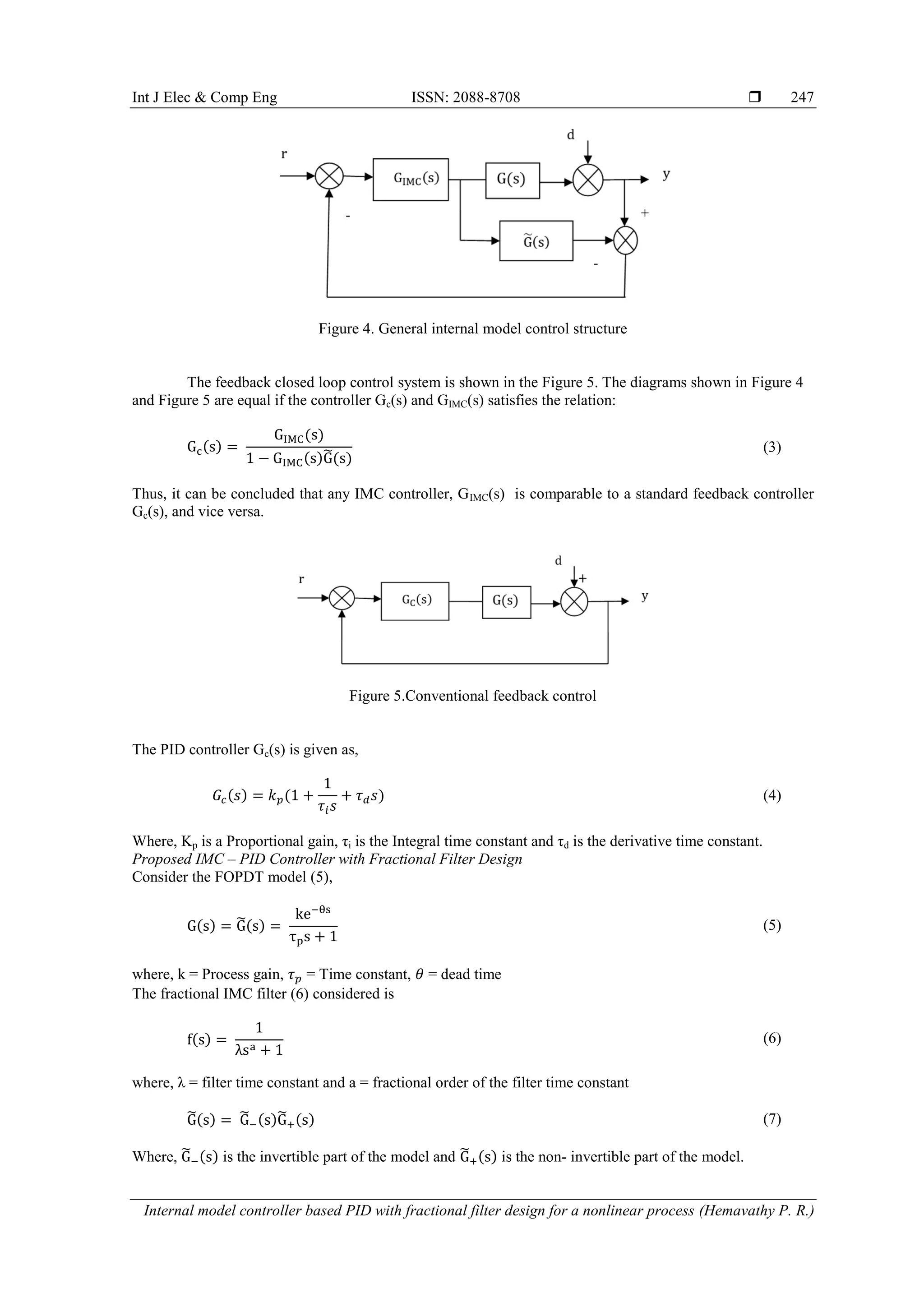 Internal Model Controller Based Pid With Fractional Filter Design For A Nonlinear Process Pdf