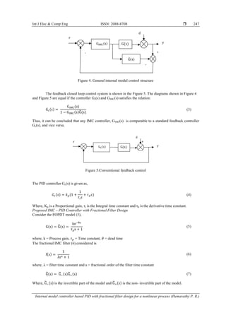 Internal model controller based PID with fractional filter design for a nonlinear process | PDF