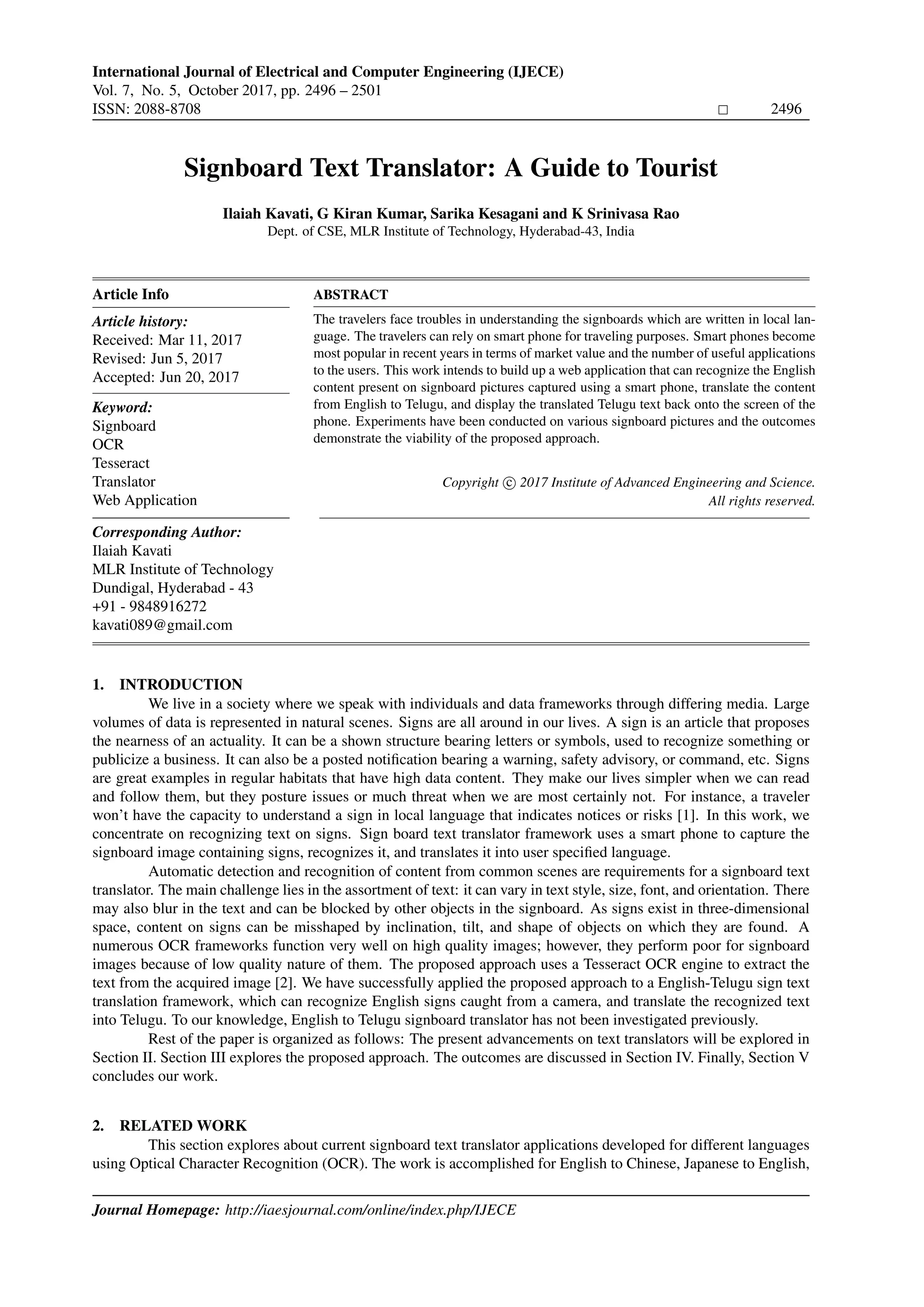 Signboard Text Translator: A Guide to Tourist | PDF