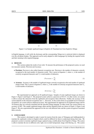 Signboard Text Translator: A Guide to Tourist | PDF