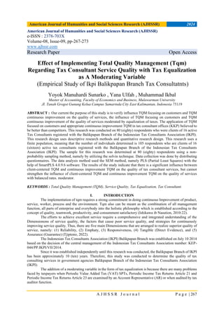 Effect of Implementing Total Quality Management (Tqm) Regarding Tax ...