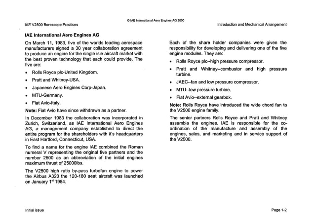 V2500 bsi issue 01 | PDF | Aviation Industry | Industries