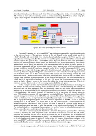 Energy management for hybrid electric vehicles using rule based ...