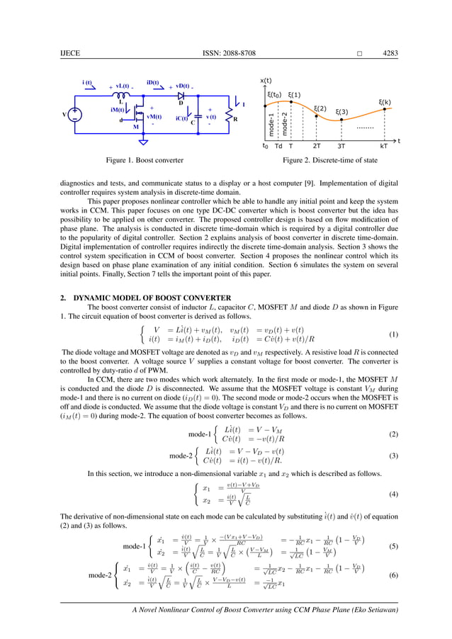 A Novel Nonlinear Control of Boost Converter using CCM Phase Plane | PDF