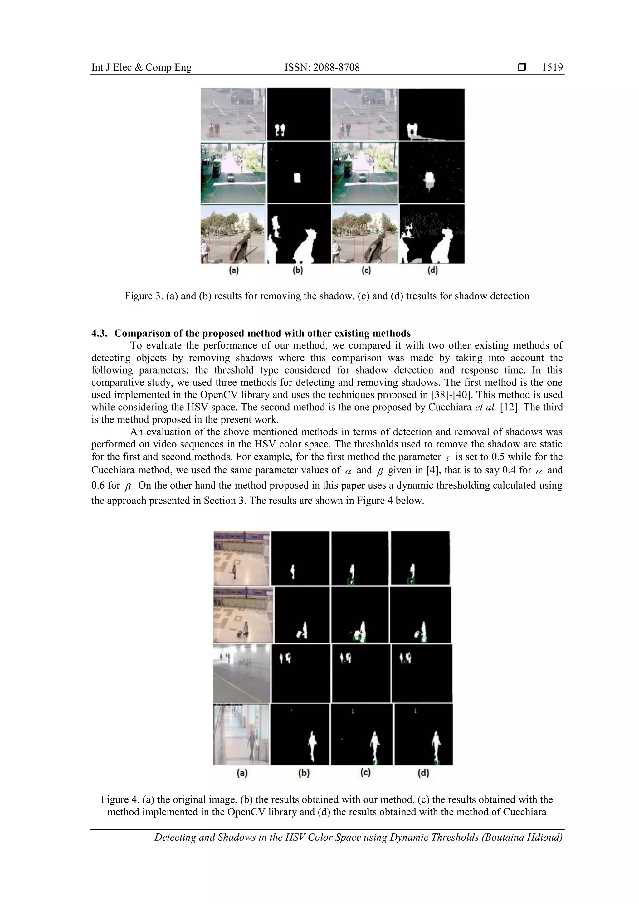 Detecting and Shadows in the HSV Color Space using Dynamic Thresholds | PDF