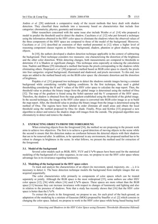 Detecting and Shadows in the HSV Color Space using Dynamic Thresholds | PDF