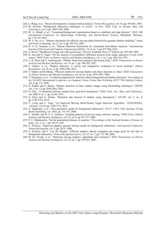 Detecting and Shadows in the HSV Color Space using Dynamic Thresholds | PDF