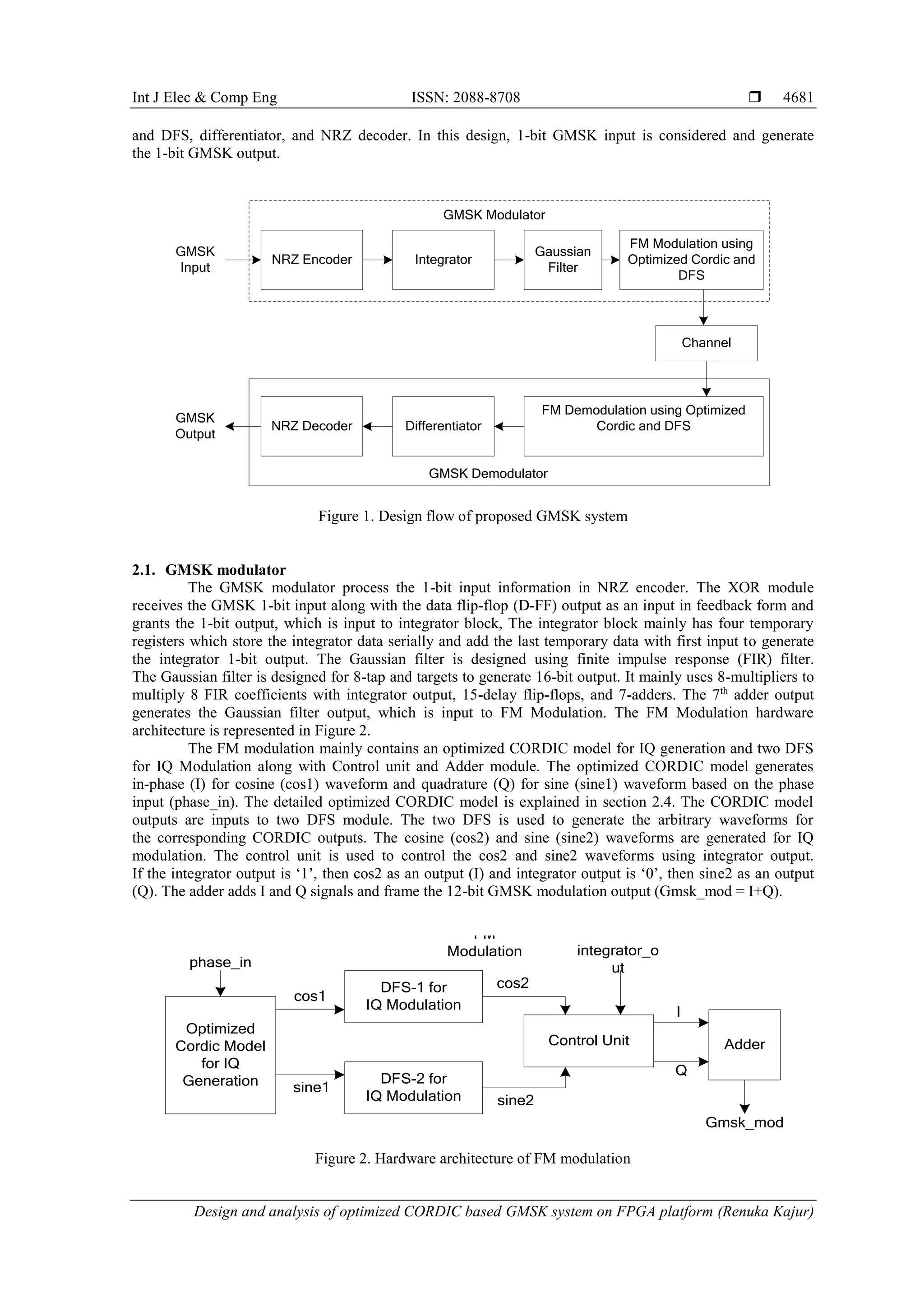 Design and analysis of optimized CORDIC based GMSK system on FPGA platform | PDF