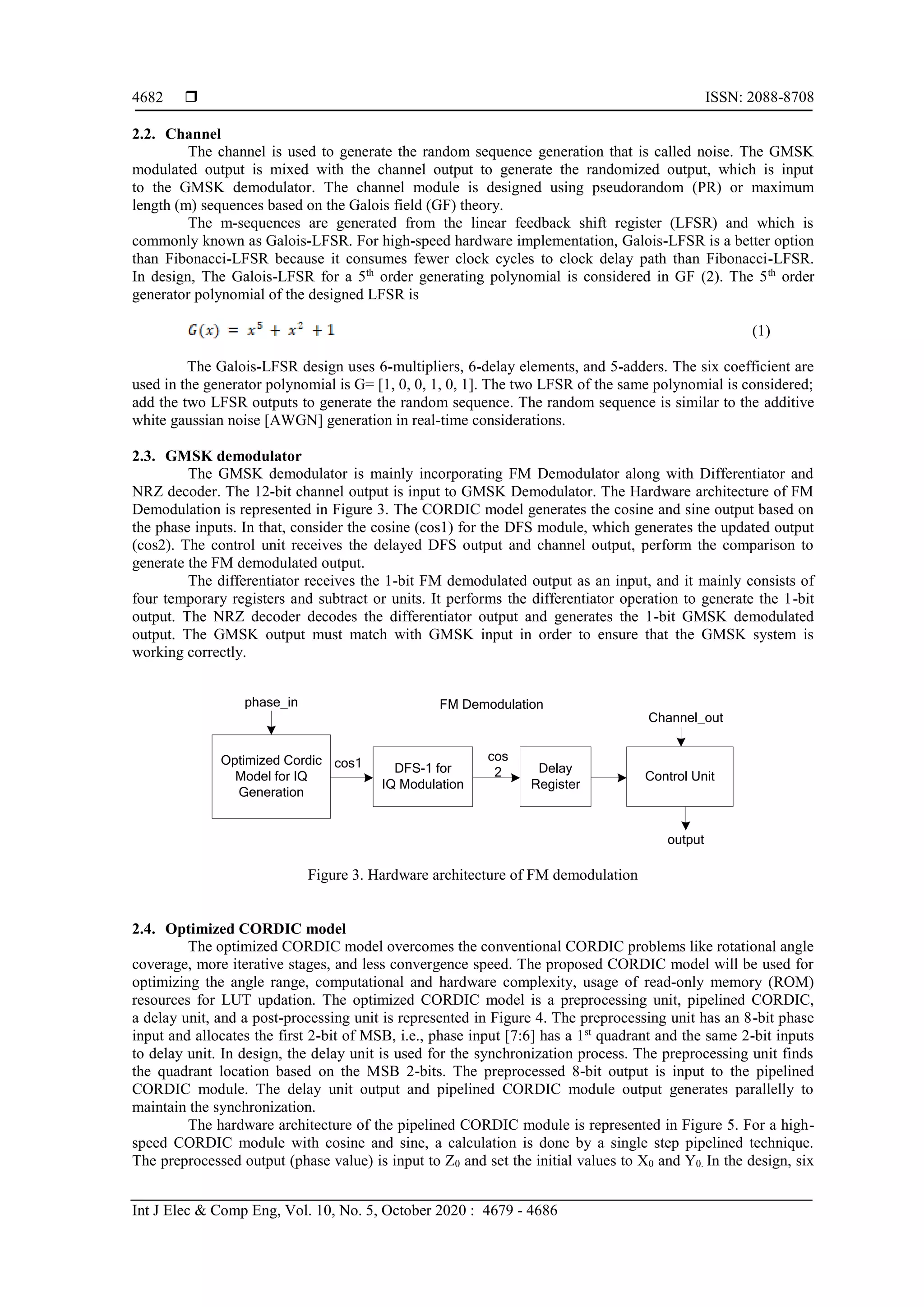 Design and analysis of optimized CORDIC based GMSK system on FPGA platform | PDF