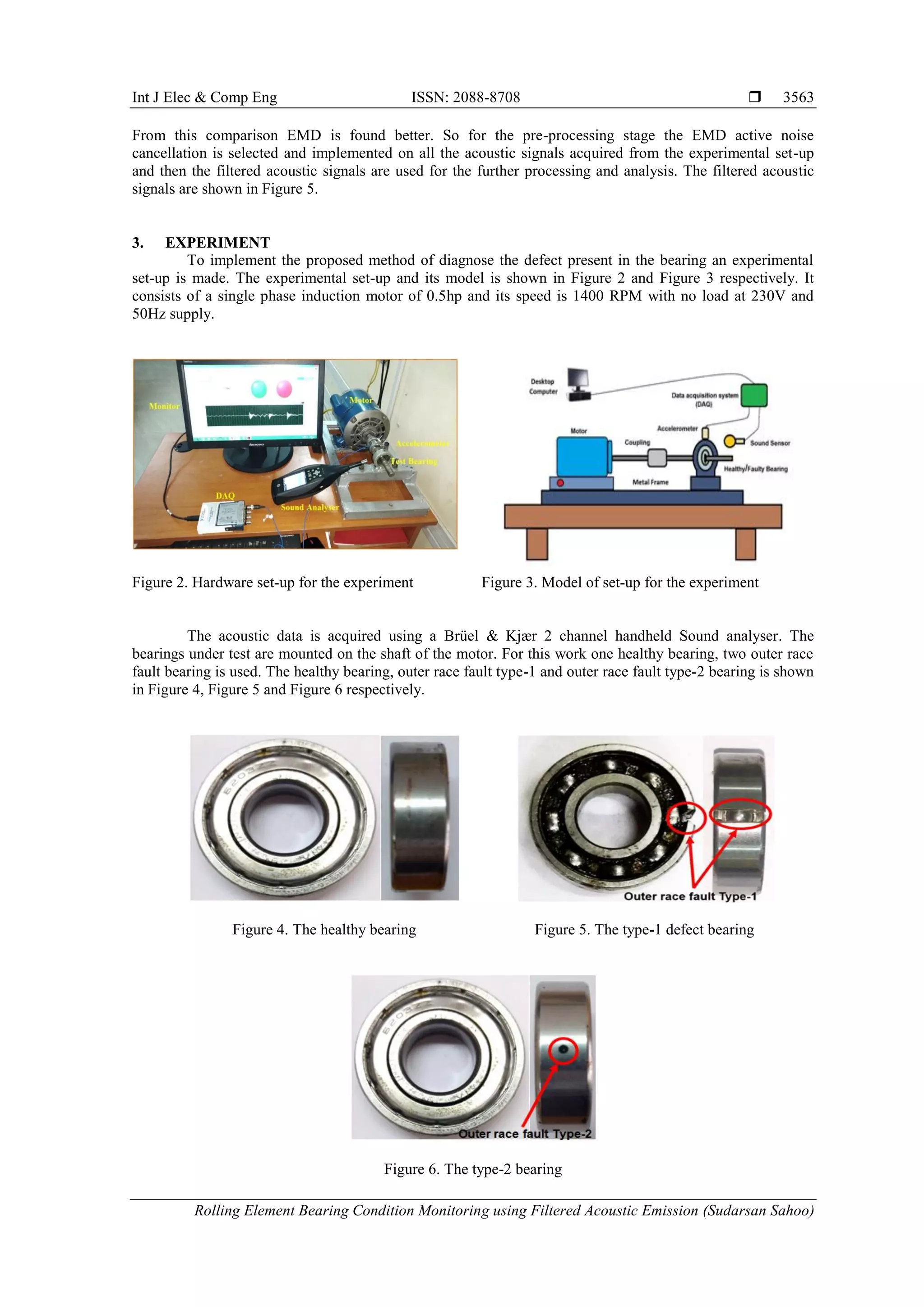 Rolling Element Bearing Condition Monitoring Using Filtered Acoustic
