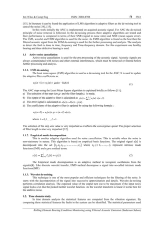 Rolling Element Bearing Condition Monitoring using Filtered Acoustic Emission | PDF