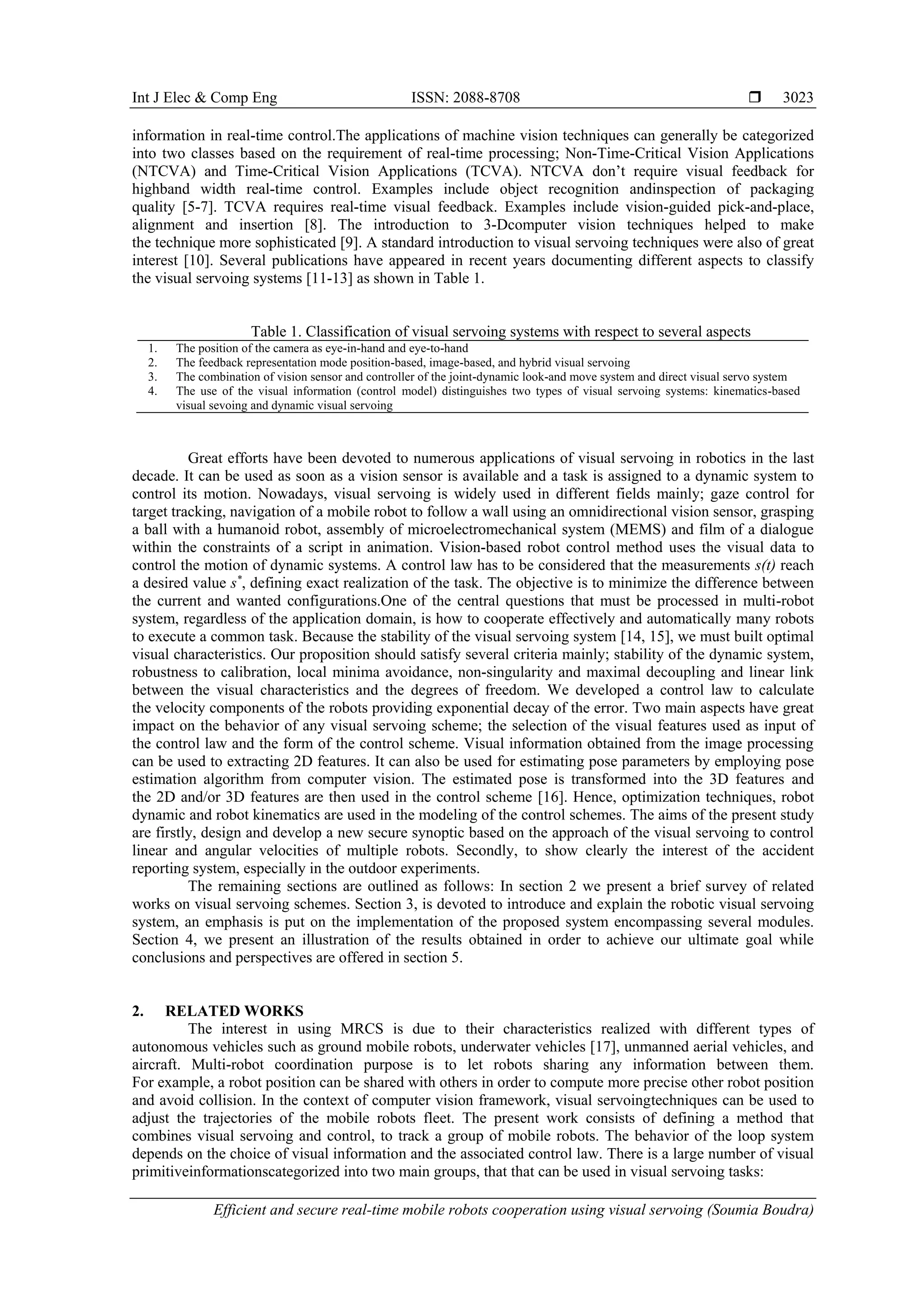 Efficient And Secure Real Time Mobile Robots Cooperation Using Visual