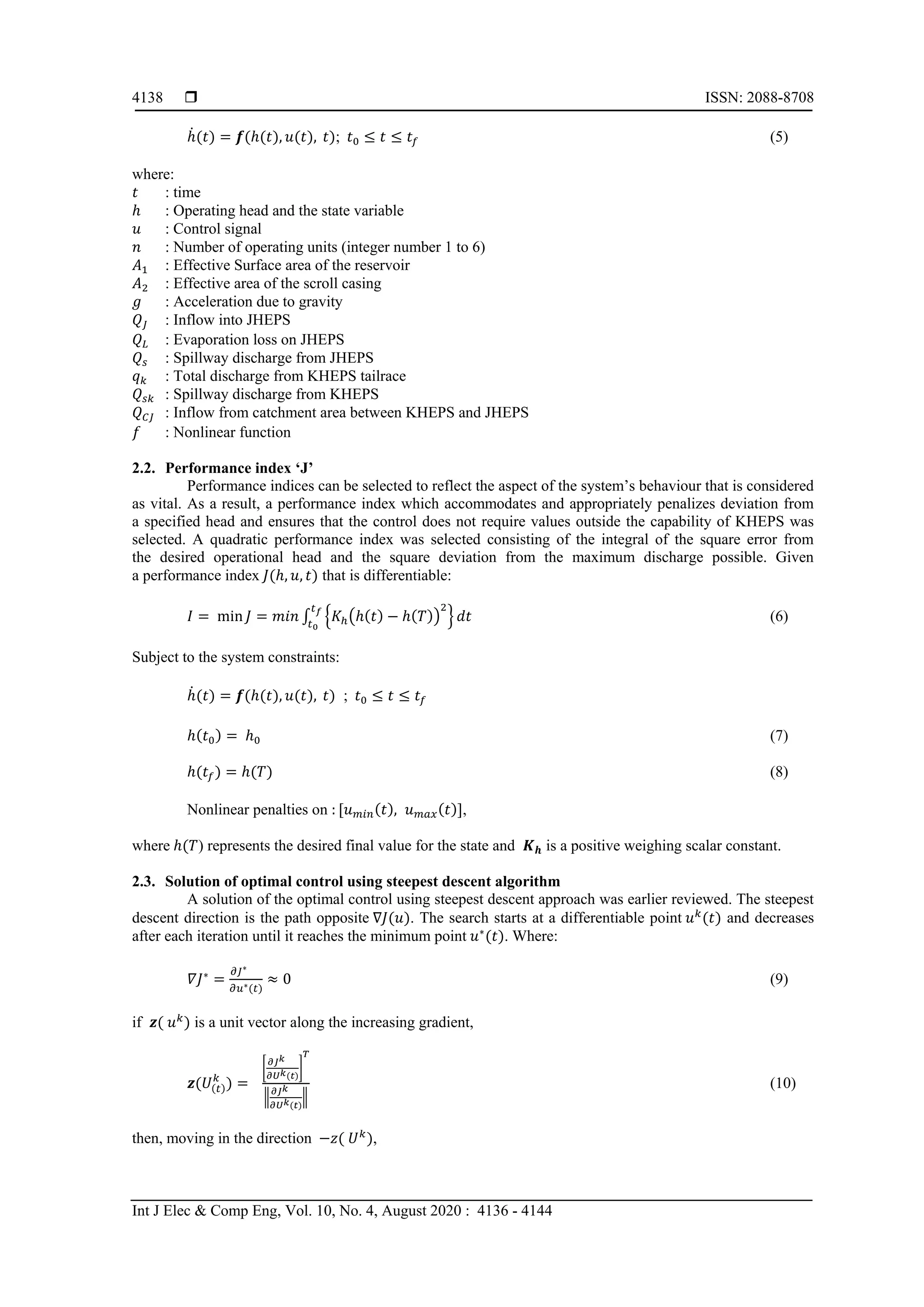 A steepest descent algorithm for the optimal control of a cascaded ...