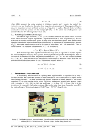 Object tracking using motion ﬂow projection for pan-tilt conﬁguration | PDF | 3-D Graphics ...