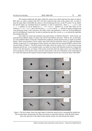 Object tracking using motion ﬂow projection for pan-tilt conﬁguration | PDF