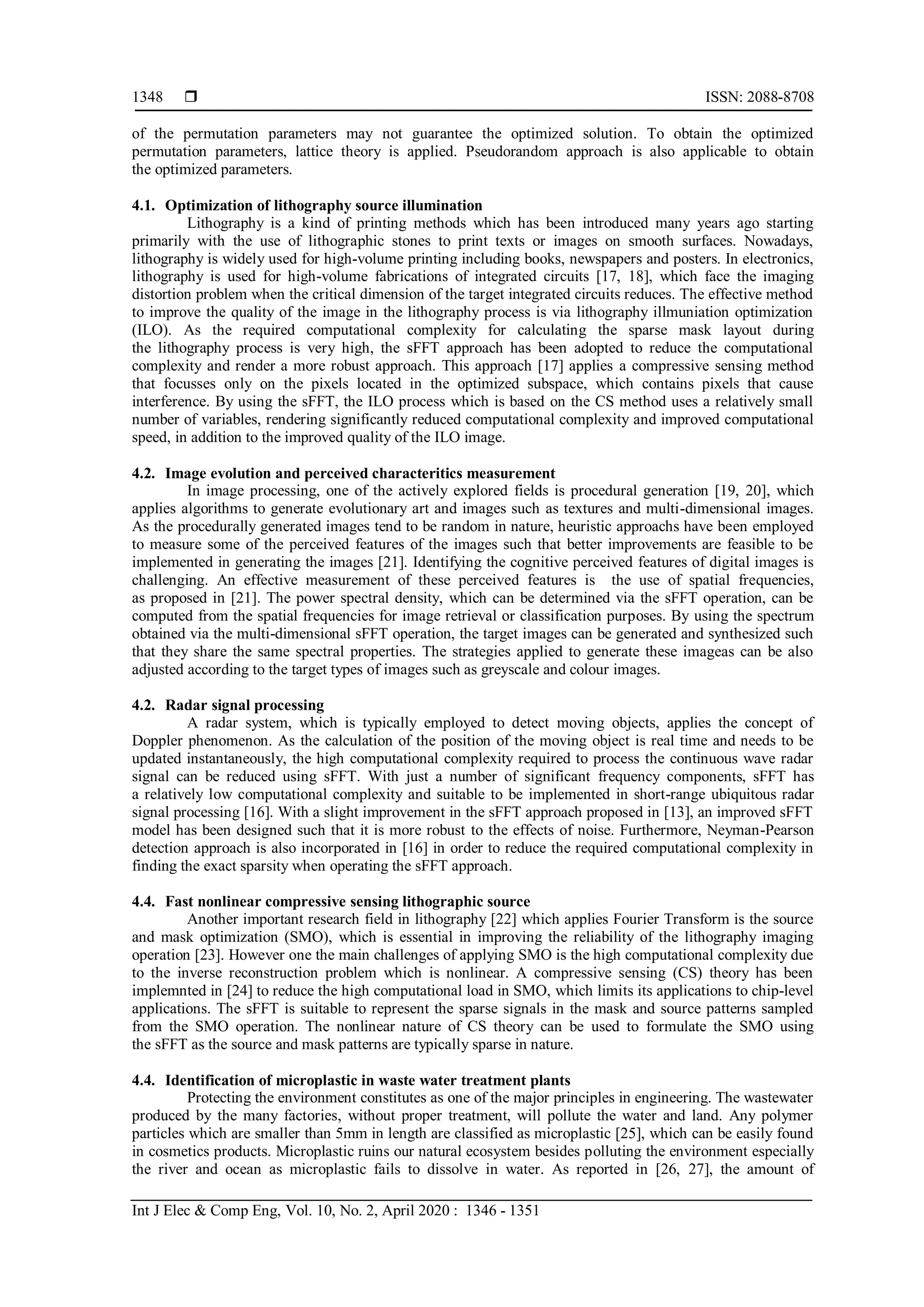A Review On Sparse Fast Fourier Transform Applications In Image