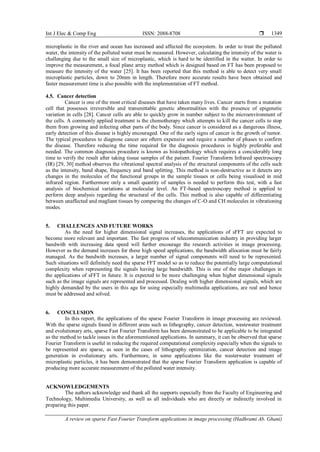 A review on sparse Fast Fourier Transform applications in image ...