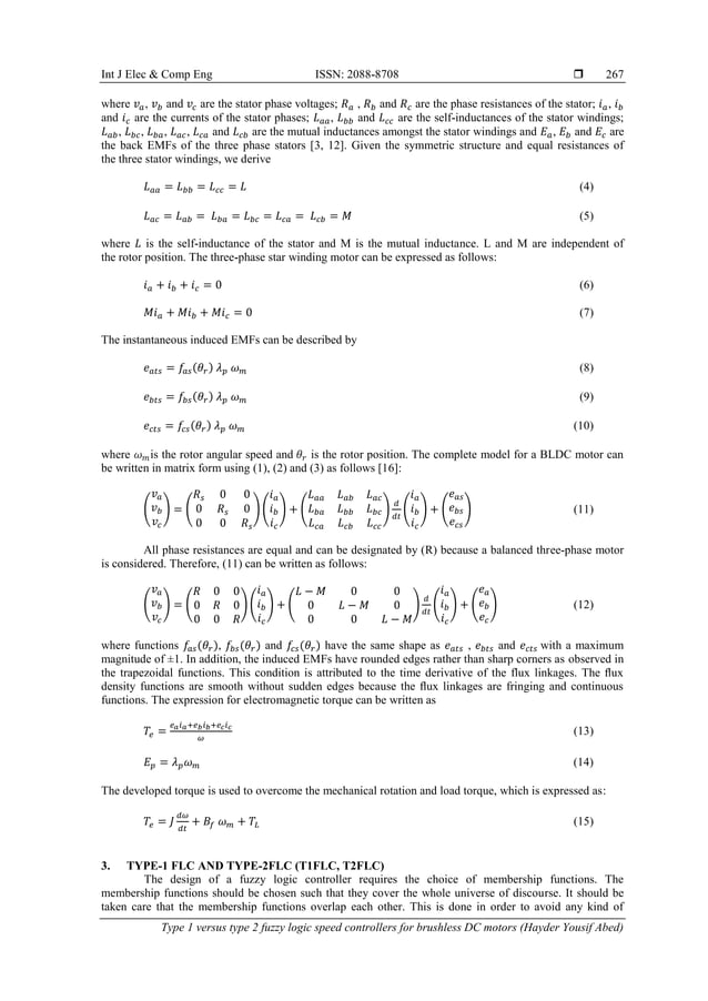 Type 1 Versus Type 2 Fuzzy Logic Speed Controllers For Brushless Dc Motors Pdf