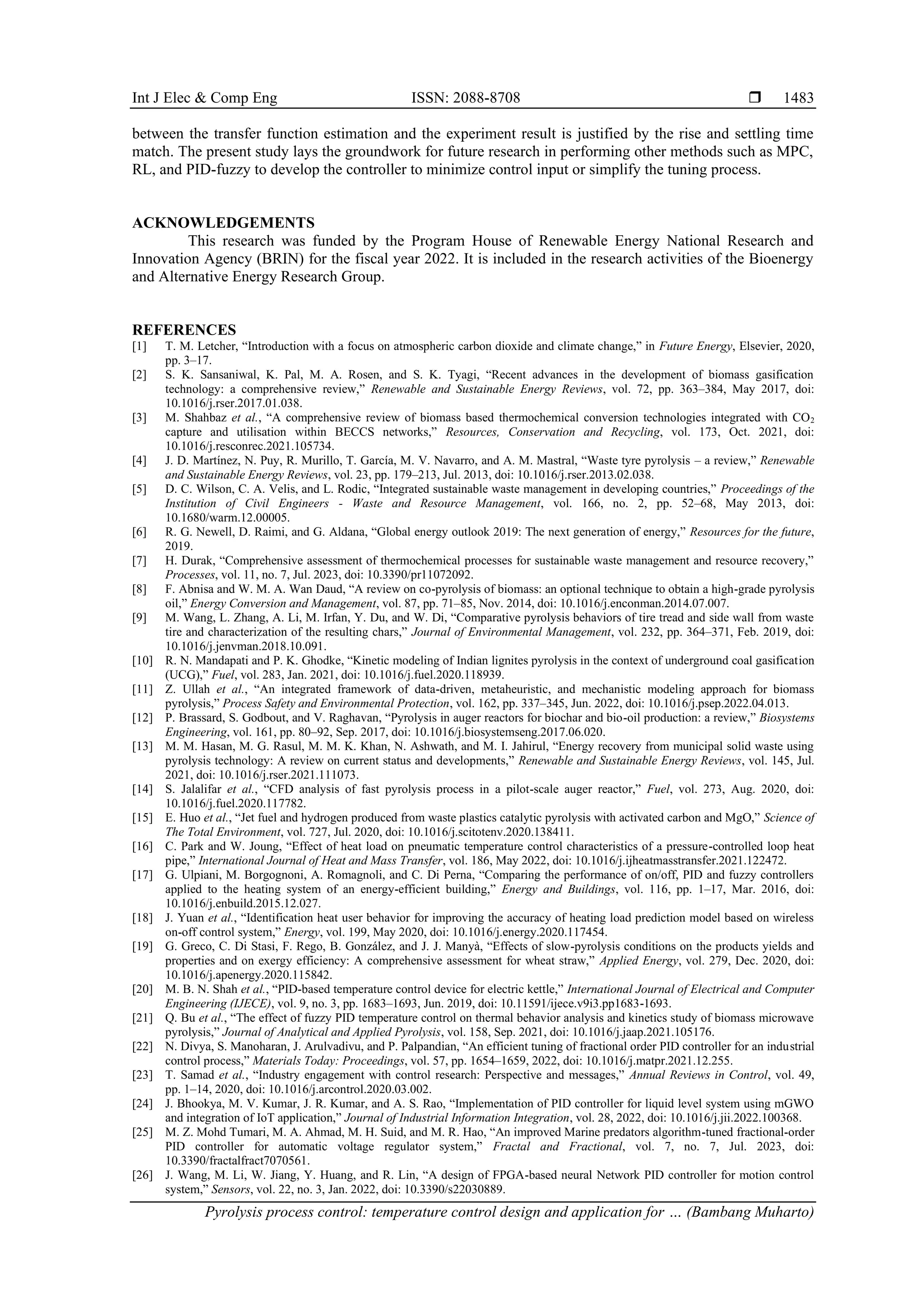 Pyrolysis process control: temperature control design and application for optimum process ...