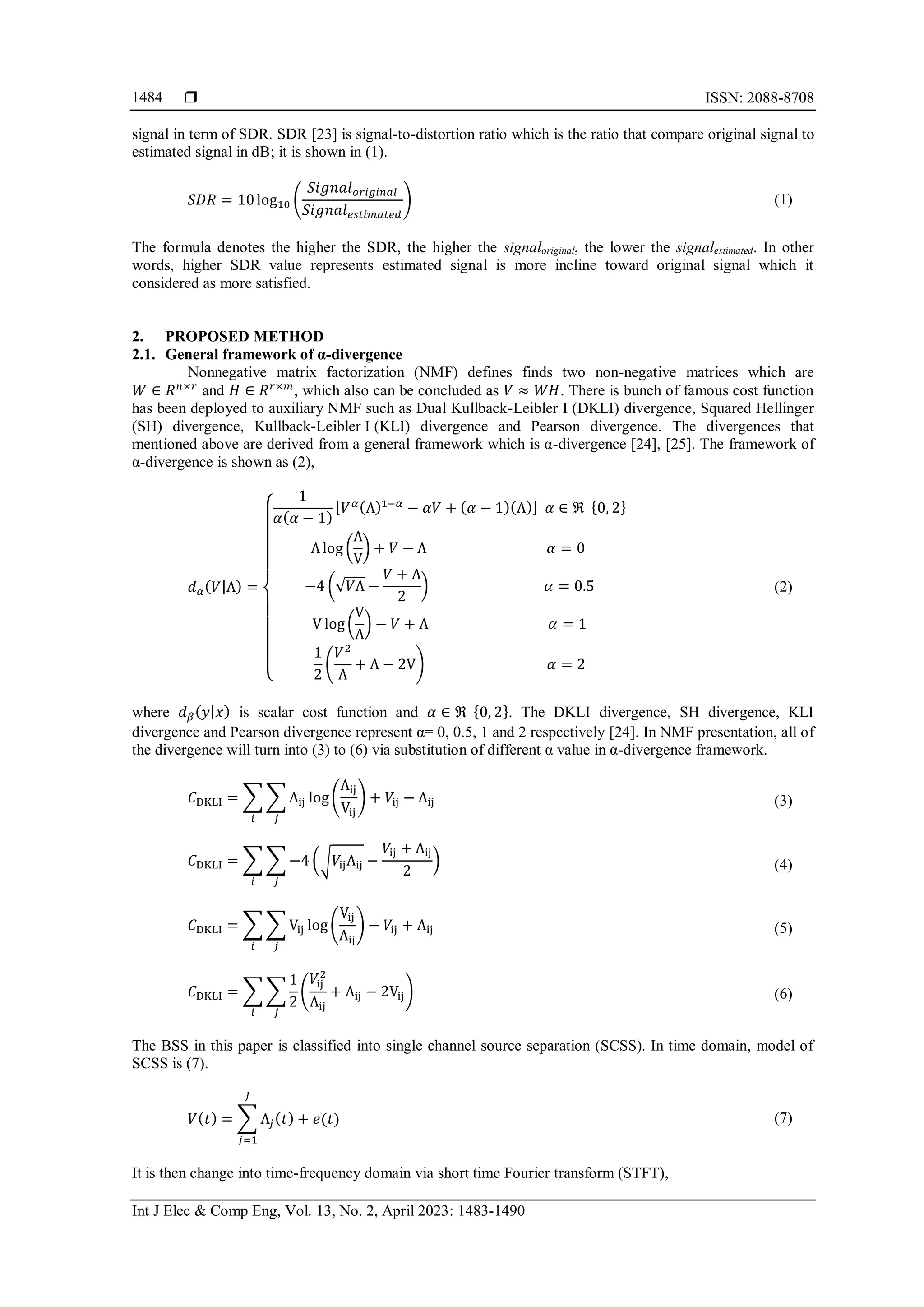 Alpha Divergence Two Dimensional Nonnegative Matrix Factorization For Biomedical Blind Source