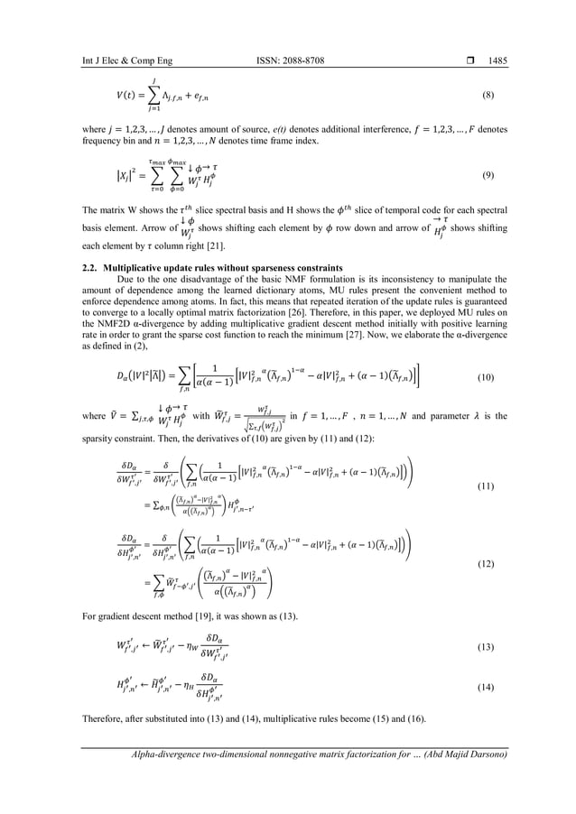 Alpha Divergence Two Dimensional Nonnegative Matrix Factorization For Biomedical Blind Source