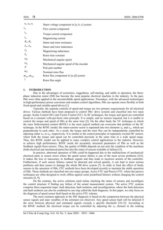 A robust diagnosis method for speed sensor fault based on stator currents in the RFOC induction ...