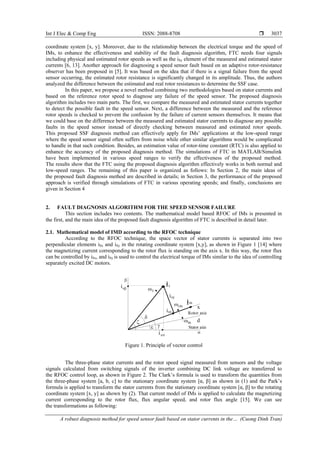 A robust diagnosis method for speed sensor fault based on stator currents in the RFOC induction ...