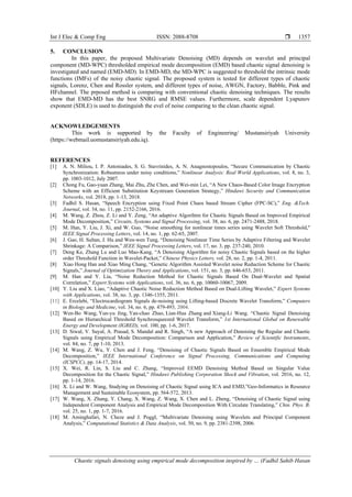Chaotic signals denoising using empirical mode decomposition inspired by multivariate denoising ...