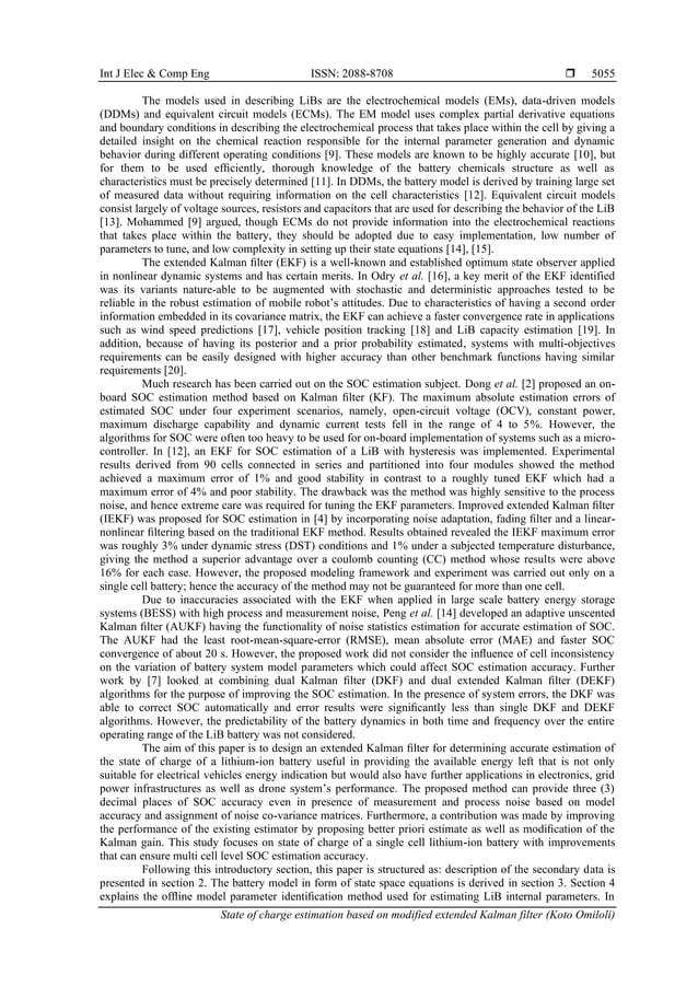 State Of Charge Estimation Based On A Modified Extended Kalman Filter Pdf Physics Science