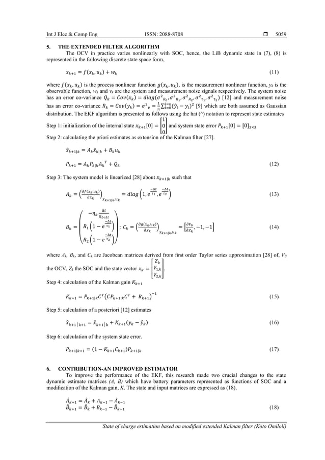 State Of Charge Estimation Based On A Modified Extended Kalman Filter Pdf
